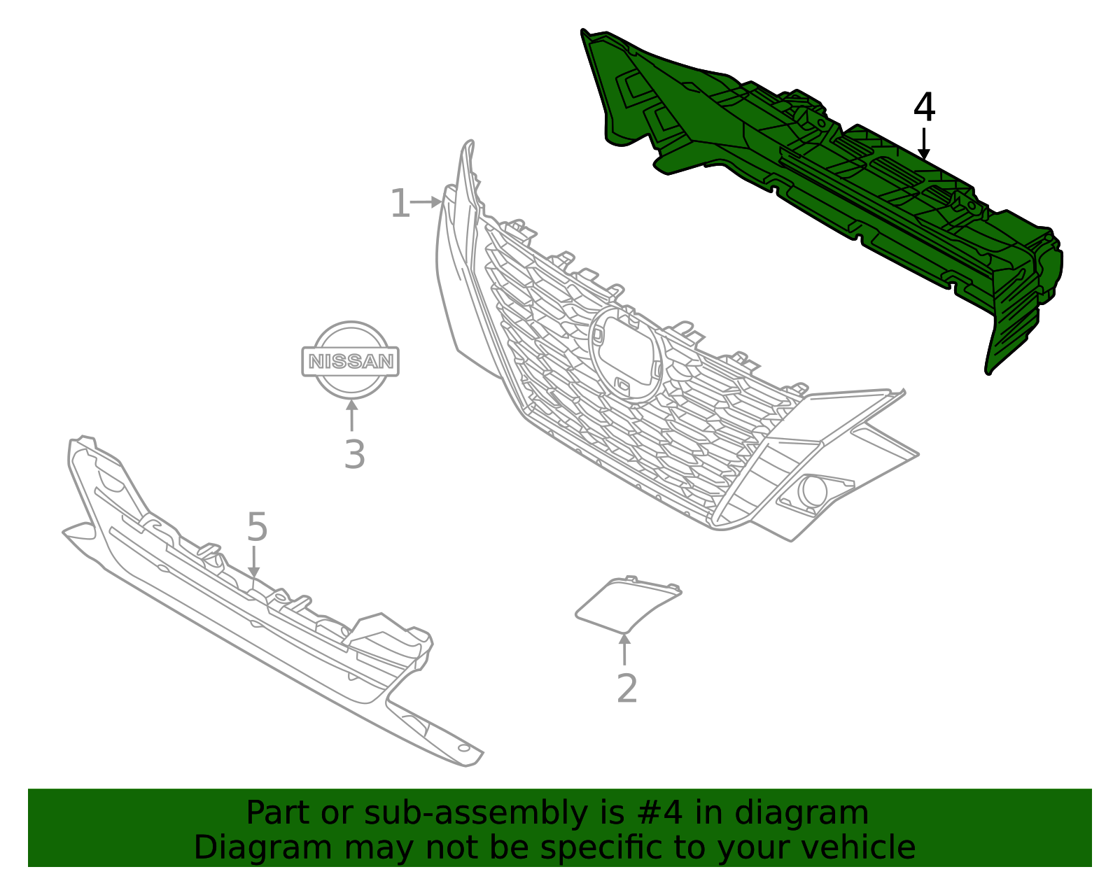 2020-2023 Nissan Sentra Radiator Shutter Assembly 62330-6LB0A | My ...