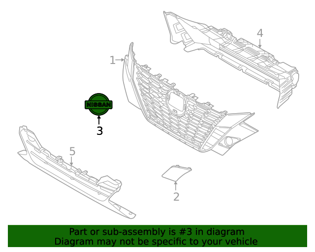 2020-2023 Nissan Emblem 62890-6LH0A | Nissan Parts Store