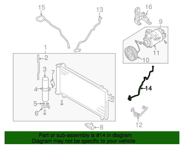 2003-2007 Infiniti G35 AC Line 92440-AM601 | OEM Parts Online