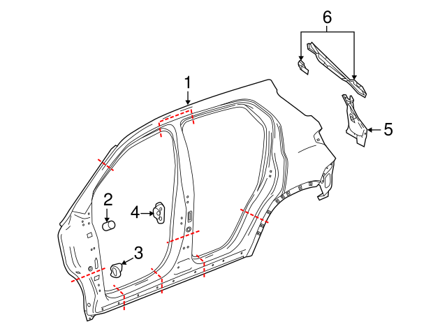 2015-2022 Chevrolet Trax Driver Side Body Side Outer Rear Panel ...