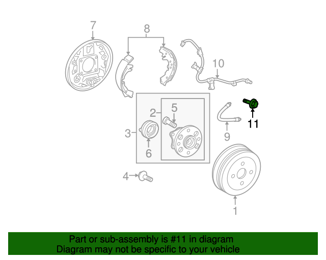 Toyota 2000-2012 Toyota ABS Sensor Wire Bolt 91611-B0614 | Toyota Parts