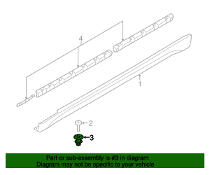 51772993563 - 2013-2015 BMW X1 Rocker Molding Clip (51-77-2-993-563 ...