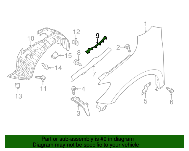 66894-3KA0A - Fender Seal 2013-2015 Nissan Pathfinder | AutoNationParts.com