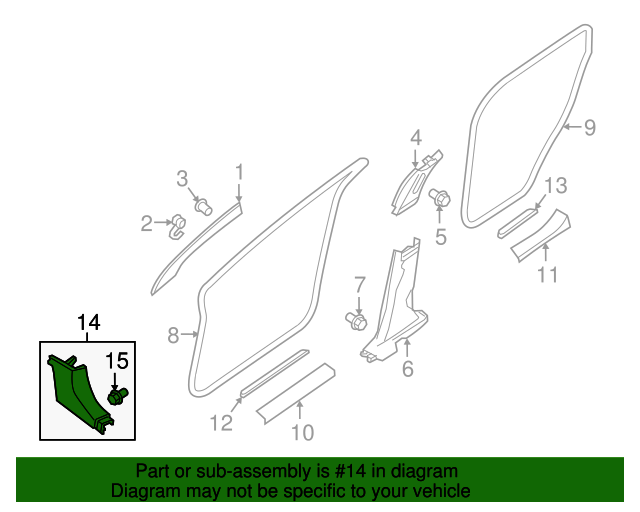 2015-2023 Nissan Murano Cowl Trim - Driver's Side (LH) 66901-5AA0A ...