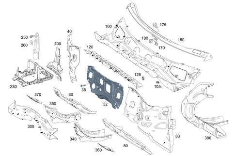 Fire Wall and Connection Parts for 2021 Mercedes-Benz A220 | Mercedes ...