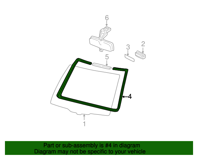 2001-2005 Toyota RAV4 Windshield Seal 56117-44030 | OEM Parts Online