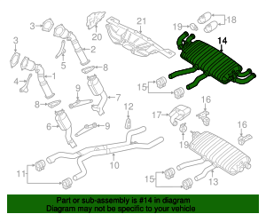 2011-2014 Porsche Cayenne Muffler & Pipe 958-111-910-32 | Porsche Parts ...