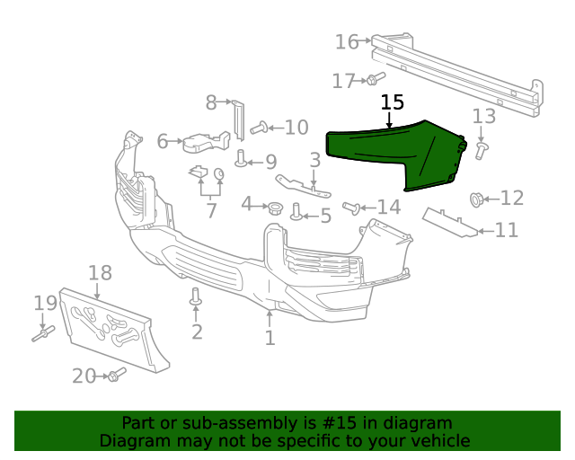84874999 - Front Passenger Side Upper Bumper Cover 2021-2022 Chevrolet ...