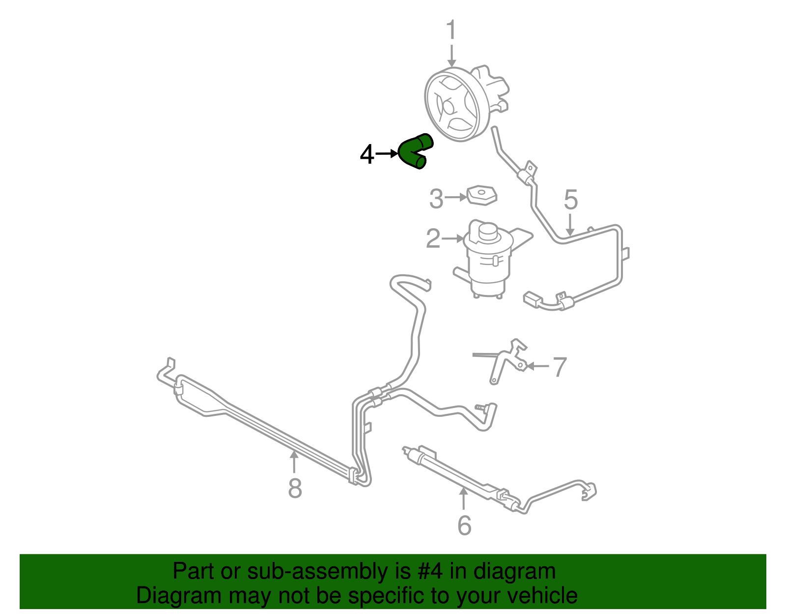 2007-2010 Ford Mustang Motorcraft™ Power Steering Reservoir Hose PSH ...
