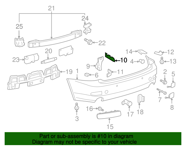 52158-53040 - Bumper Cover Support Rail - 2006-2014 Lexus | My L Parts