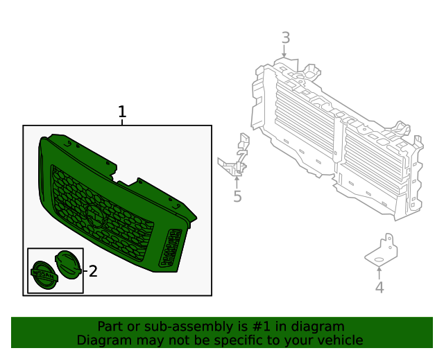 2020-2021 Nissan TITAN Grille Assembly 62310-9FV0D | Nissan Parts Store