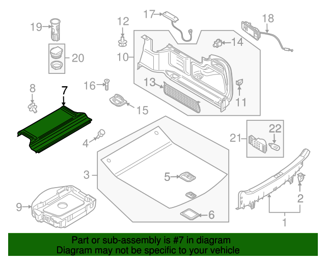 8F0-863-373-B-CA9 - Trunk Floor Access Cover 2010-2017 Audi | Audi OEM ...