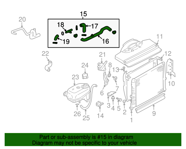 PCH000460 - Radiator Coolant Hose 1999-2004 Land Rover Discovery ...