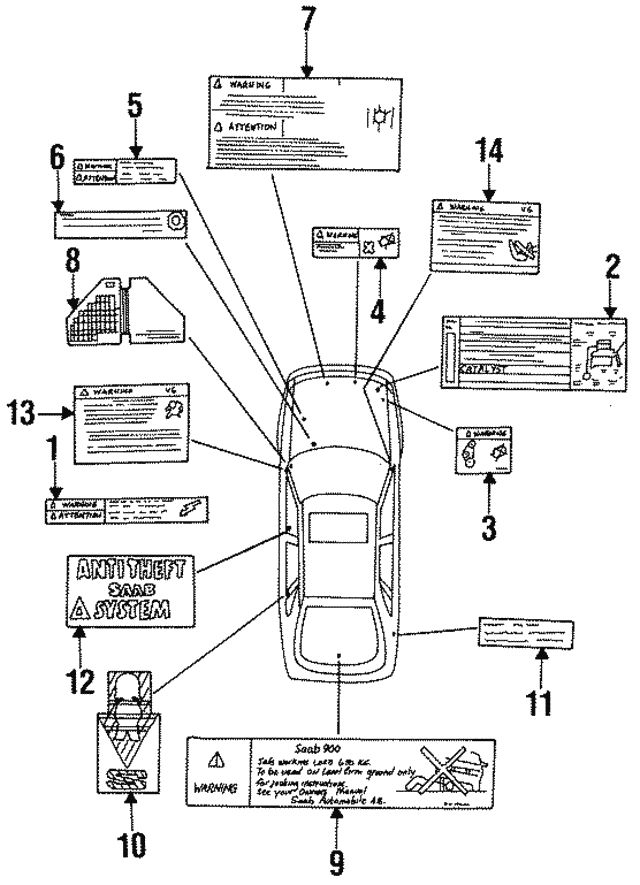 Genuine Label for 1997 Saab 900 | Part# 4878138 | Over 30% Off All ...
