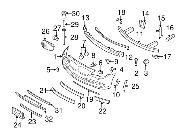 51-11-7-295-267 - Grill, air intake, partially closed,left 2013-2015 ...
