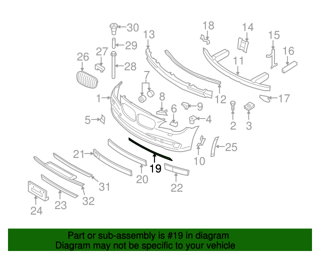 51117295272 - 2013-2015 BMW Rubber Strip (51-11-7-295-272) | BMW of ...