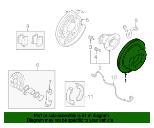 4615A194 - Disc Brake Rotor Rear 2008-2017 Mitsubishi Lancer ...