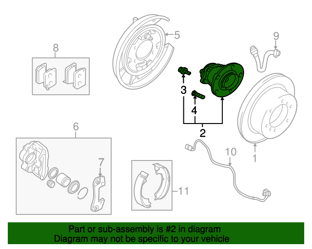 2008-2017 Mitsubishi Hub & Bearing 3785a008 | Mitsubishi Parts ...