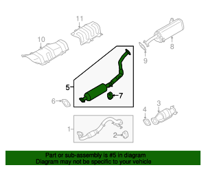2010-2011 Kia Soul Intermediate Pipe 28650-2K200 | TascaParts.com