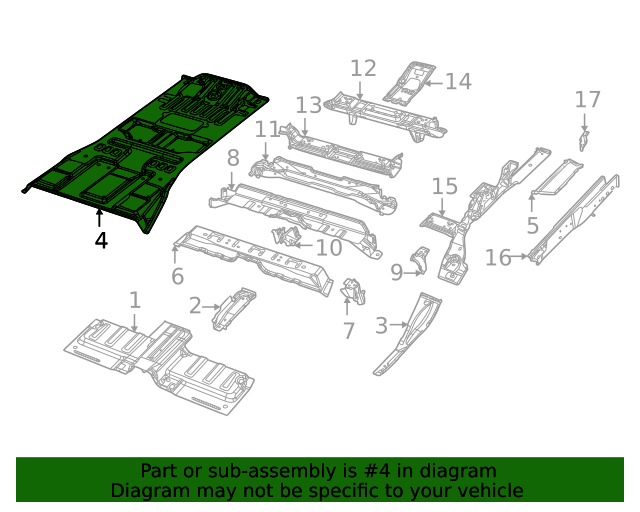 2021-2023 Jeep Grand Cherokee L Rear Floor Pan 68564383aa | TascaParts.com