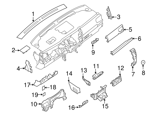 2016-2024 Nissan Finish Molding 68134-EZ00A | OEM Parts Online