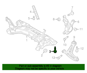 2011-2014 Mazda 2 Suspension Cross-Member Mount Bolt 9YA0-21-435A ...