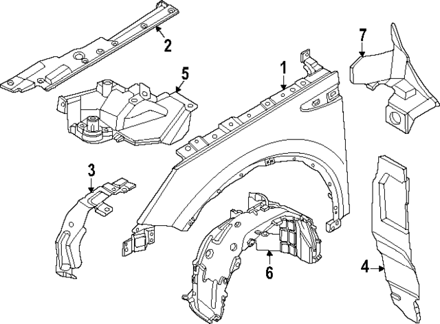 2024-2025 Lincoln Nautilus Reinforcement Front Fender R2TZ-16D187-B ...