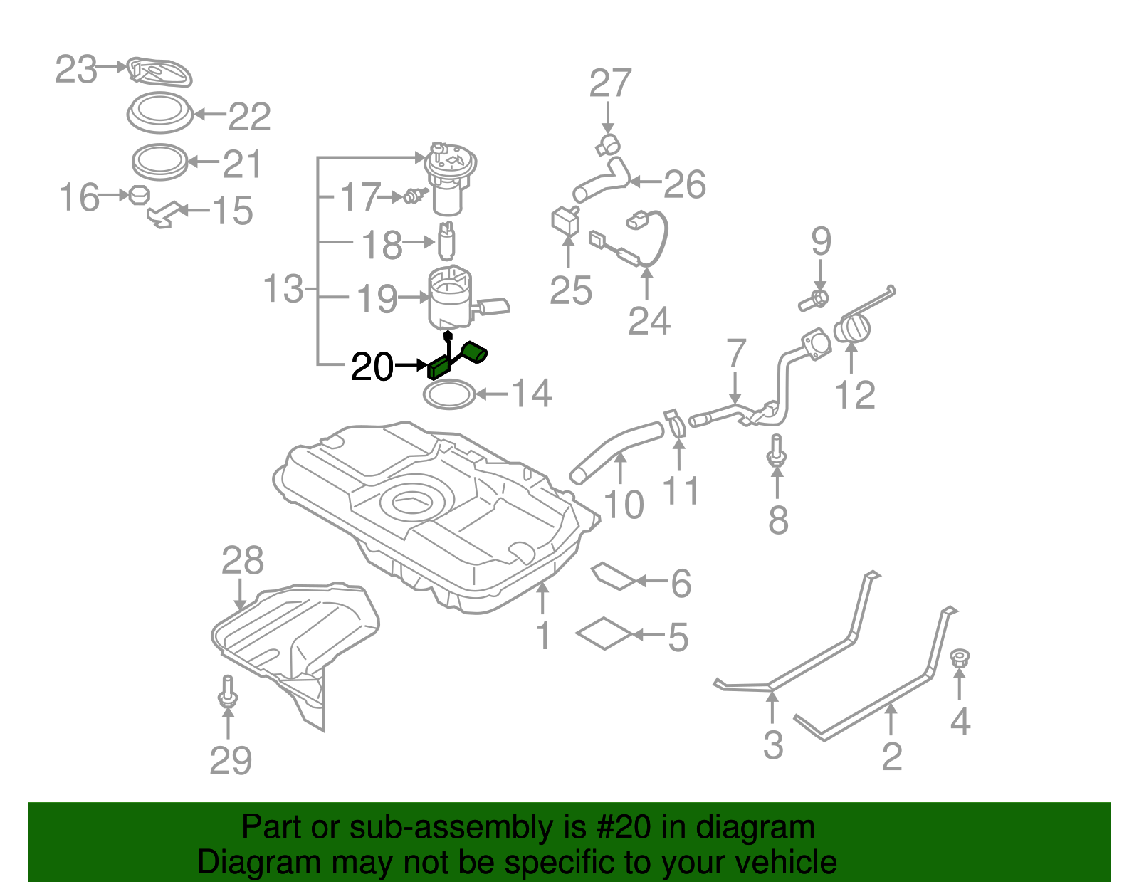 2004-2006 Kia | Fuel Gauge Sending Unit | 94460-2F500 | Kia Auto Parts