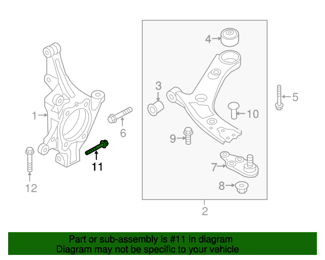 54562-4H000 - Lower Control Arm Mount Bolt 2015-2024 Kia | Kia.Parts Store