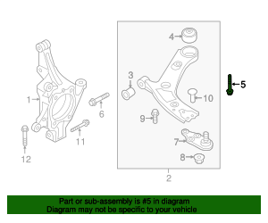 2007-2020 Kia Lower Control Arm Rear Bolt 54563-3K000 | TascaParts.com