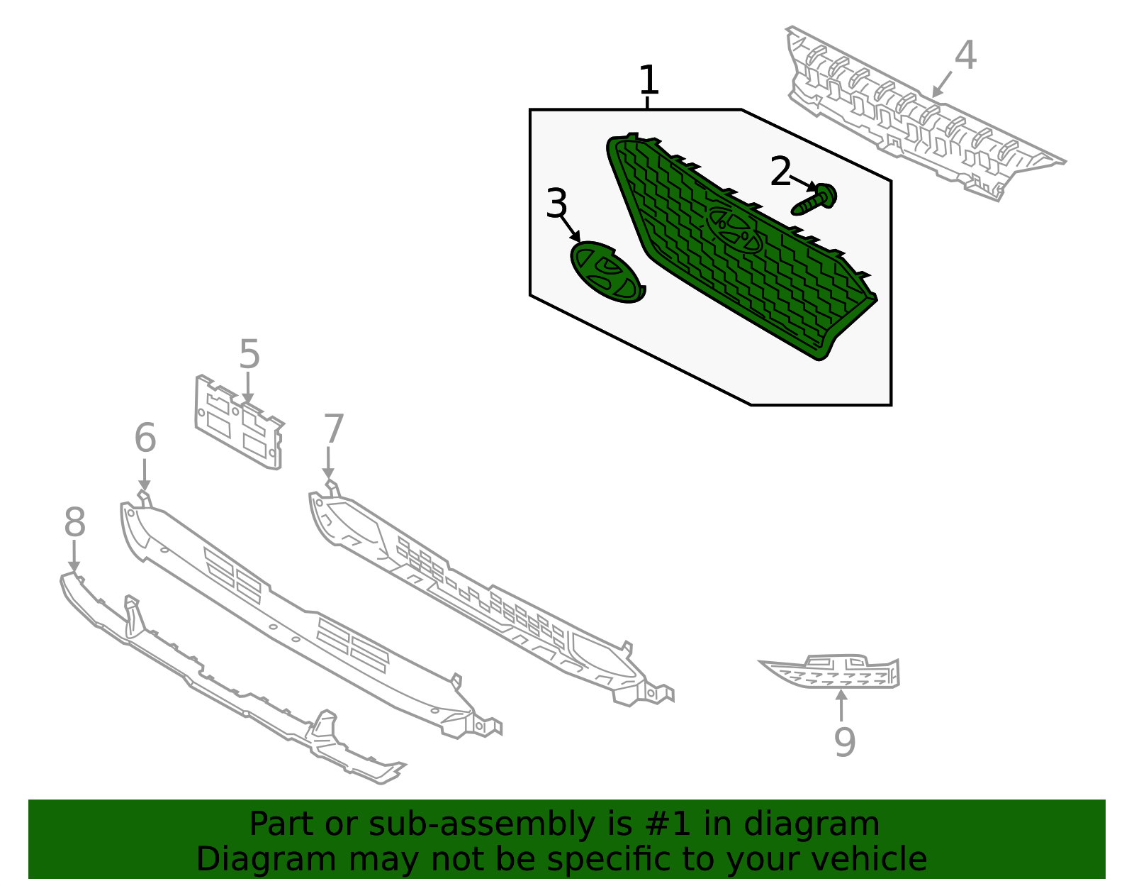 2018-2021 Hyundai Kona Upper Grille 86350-J9100 | OEM Parts Online