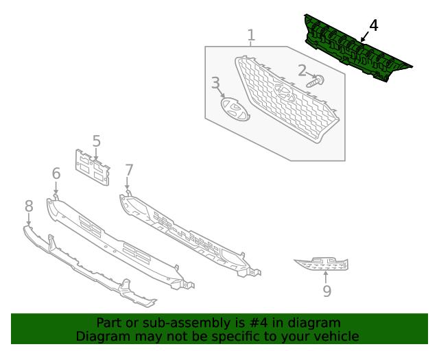 2018-2021 Hyundai Kona Grille Bracket 86360-J9000 | OEM Parts Online