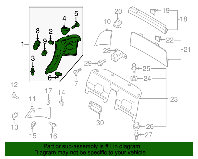 423-867-035-C-25D - Interior Quarter Panel Trim Panel 2008-2015 Audi R8 ...