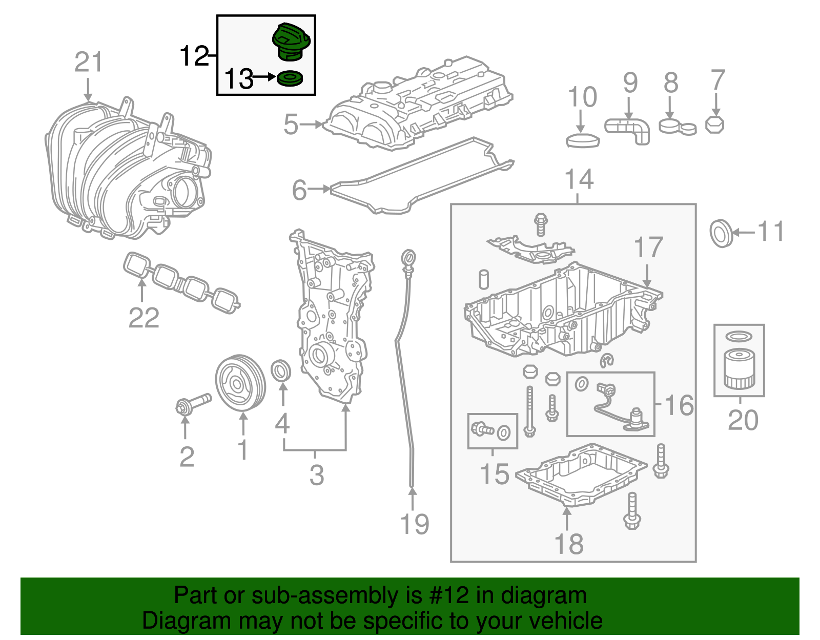 2013-2020 GM Engine Oil Filler Cap 12662195 GM | GMPartsDirect.com