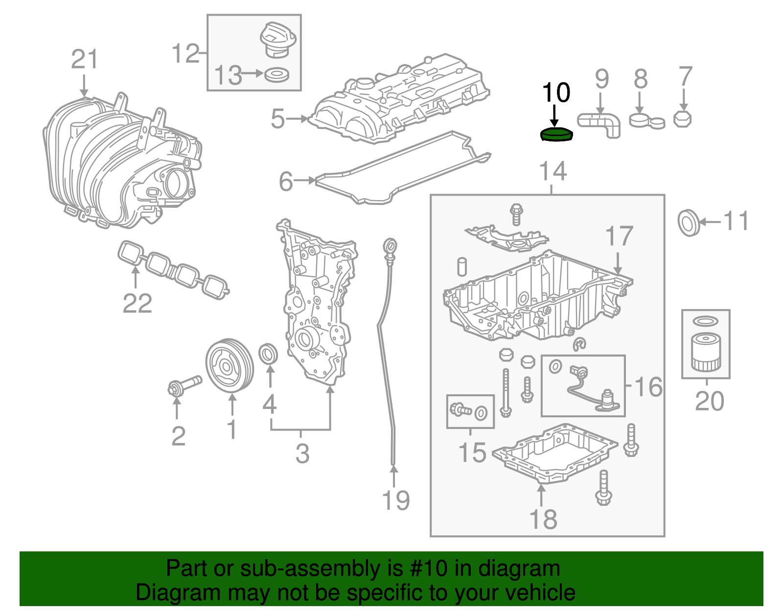 2013-2023 GM Inner Intake Side Valve Cover Gasket 12634516 GM ...