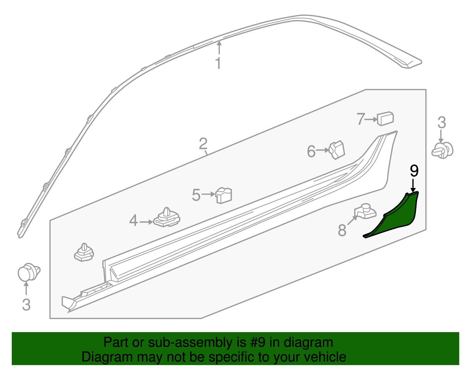22802079 - Driver Side Rocker Panel Molding Protective Film 2014-2019 ...