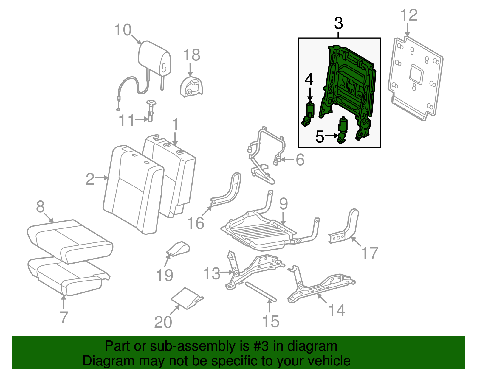 2008-2022 Toyota Sequoia 2008-2022 Toyota Sequoia - Seat Back Frame ...