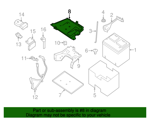 2017-2020 Nissan Pathfinder Battery Tray 64860-9PJ0A | Sullivan ...