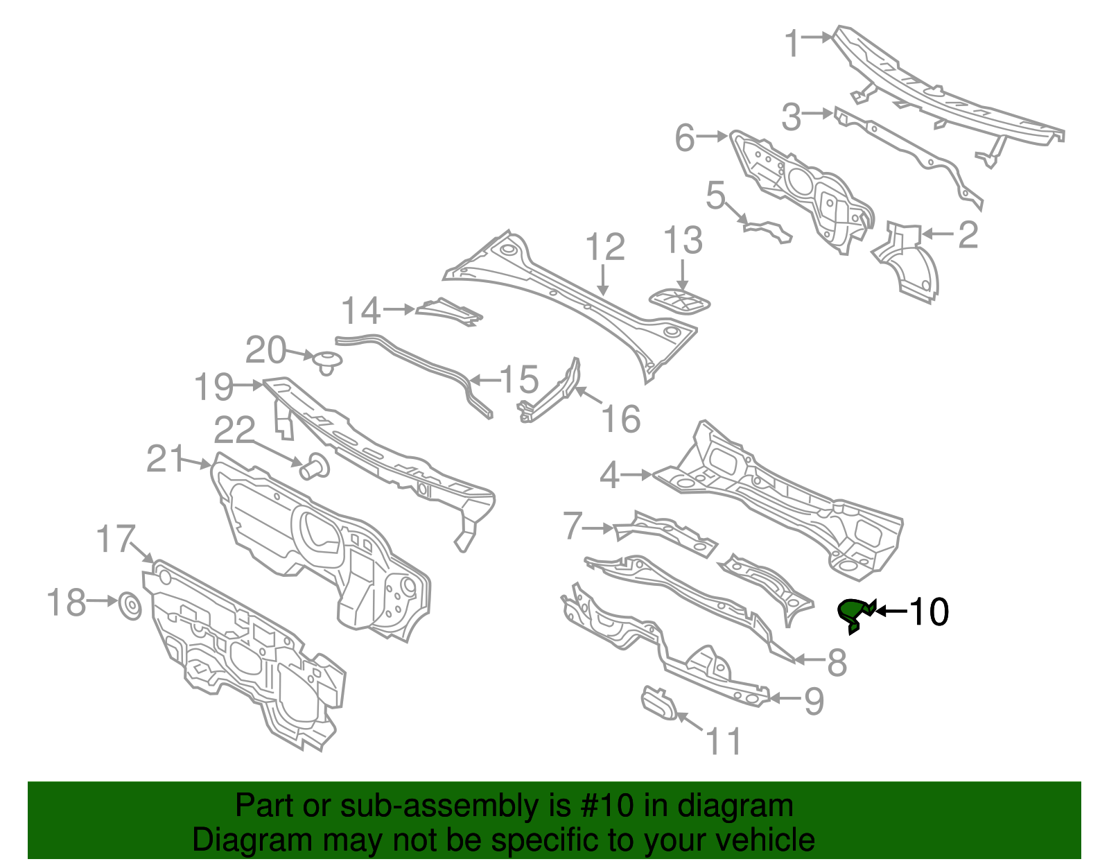 8U0-955-633-A - Cowl Crossmember Bracket 2015-2018 Audi | AutoNation Parts