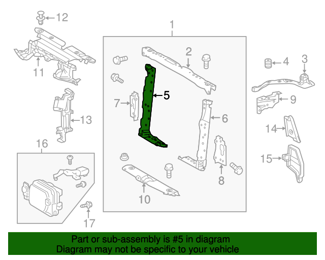 2013-2018 Toyota RAV4 Side Support 53211-42903 | Toyota Parts Center