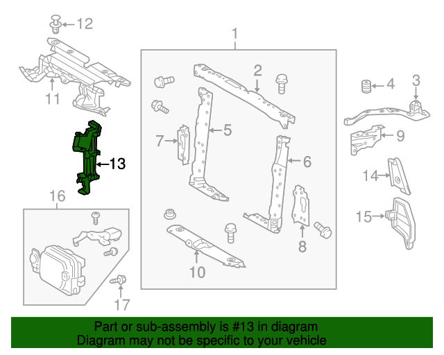 Toyota OEM Air Guide Part# 16695-0V041 | OEM Vehicle Parts