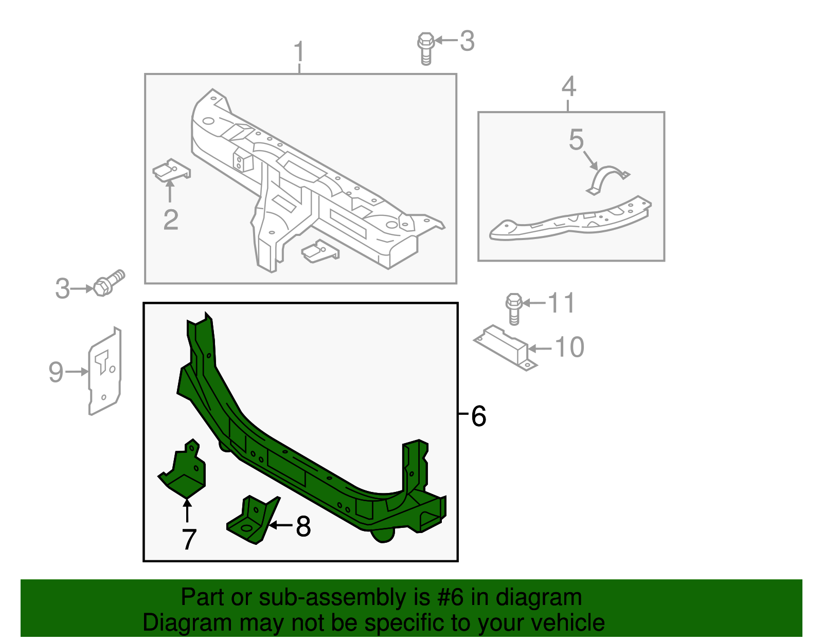 5256B401 - Lower Tie Bar 2011-2022 Mitsubishi Outlander Sport ...