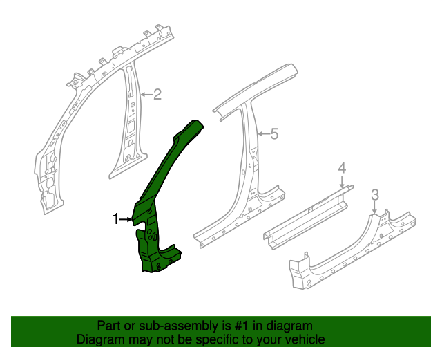 2011-2016 Kia Sportage Hinge Pillar - Passenger Side (RH) 71120-3WA00 ...