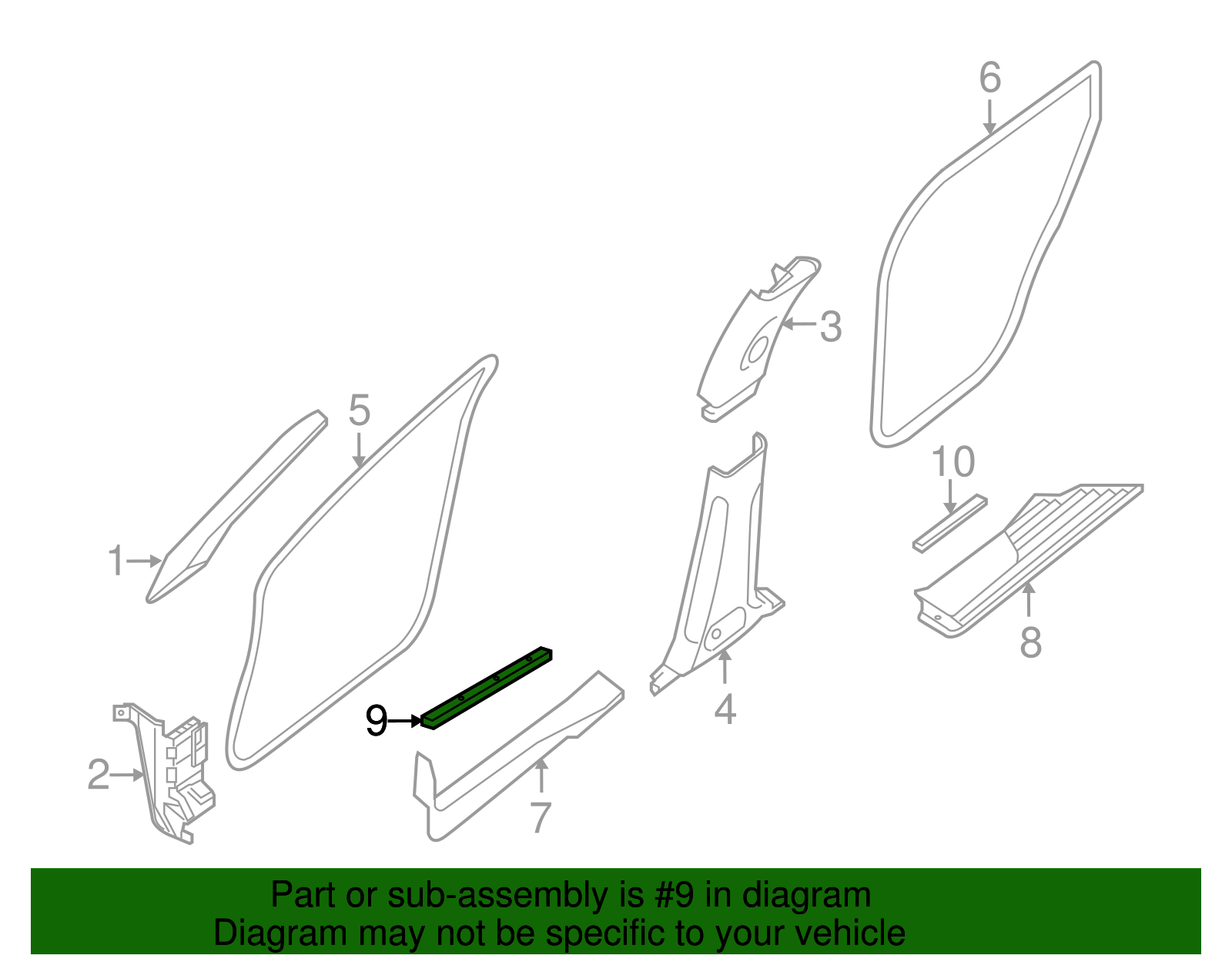 2013-2020 Nissan Pathfinder Scuff Plate 769B1-3KA0A | Boro Nissan Parts