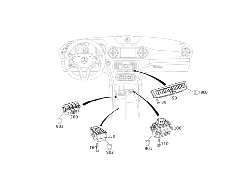 Switch in Instrument Panel and Center Console for 2019 Mercedes-Benz SL ...