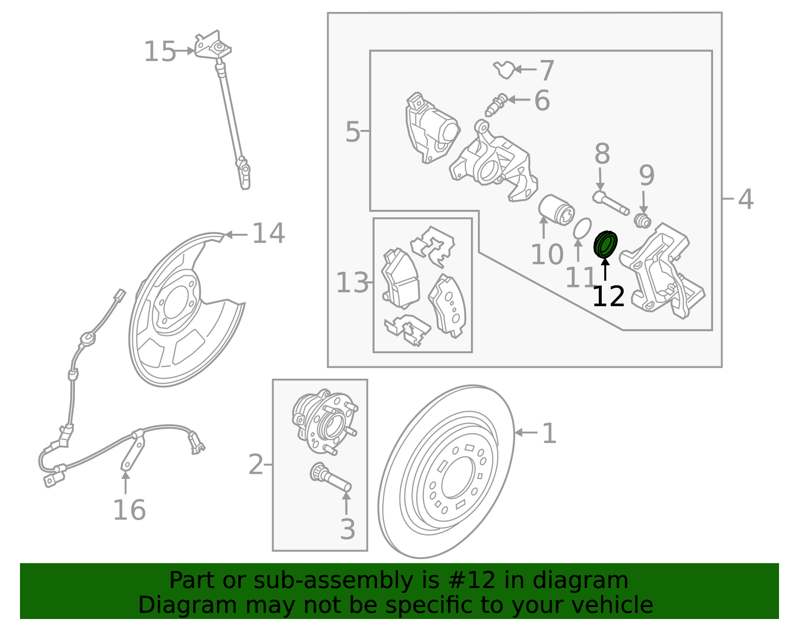 Genuine Disc Brake Caliper Piston Boot for 2015-2024 Hyundai | Part ...