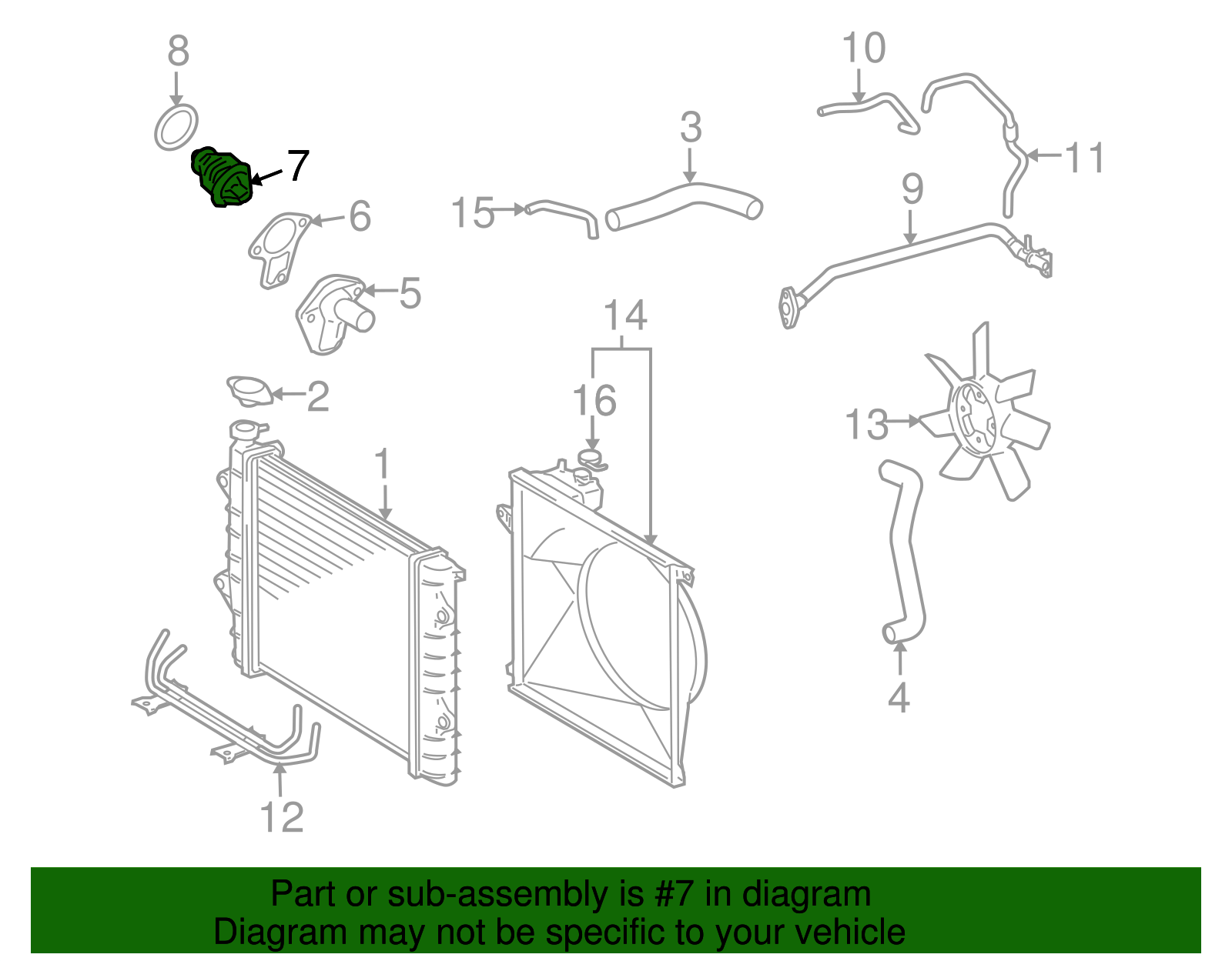 Genuine Toyota Engine Coolant Thermostat part# 90916-03093 for 1993 ...