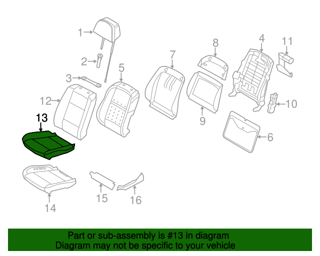 52-10-7-450-822 - Seat Cushion Cover 2014-2019 BMW | AutoNationParts.com