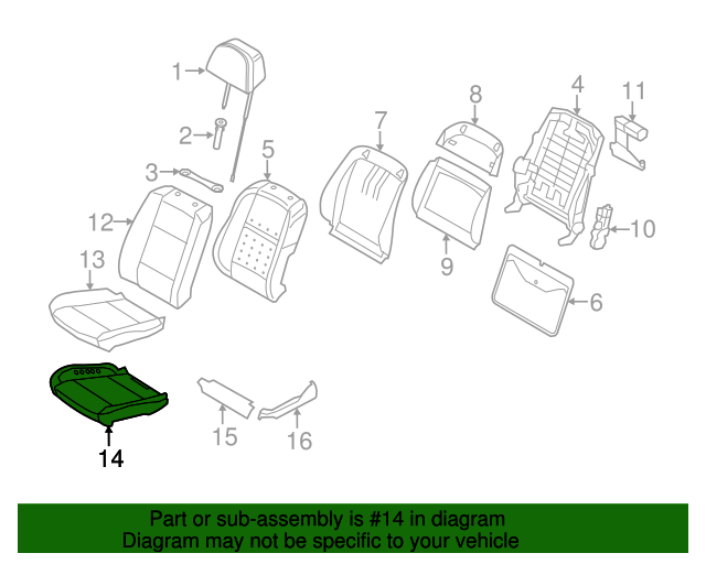 52-10-7-303-532 - Seat Cushion Pad - 2014-2019 BMW | Buy BMW Parts Now