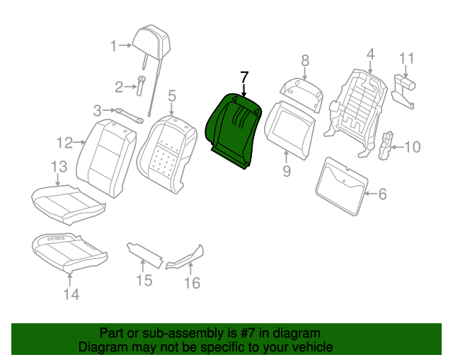 52107319047 - 2014-2019 BMW Seat Back Panel (52-10-7-319-047) | BMW of ...